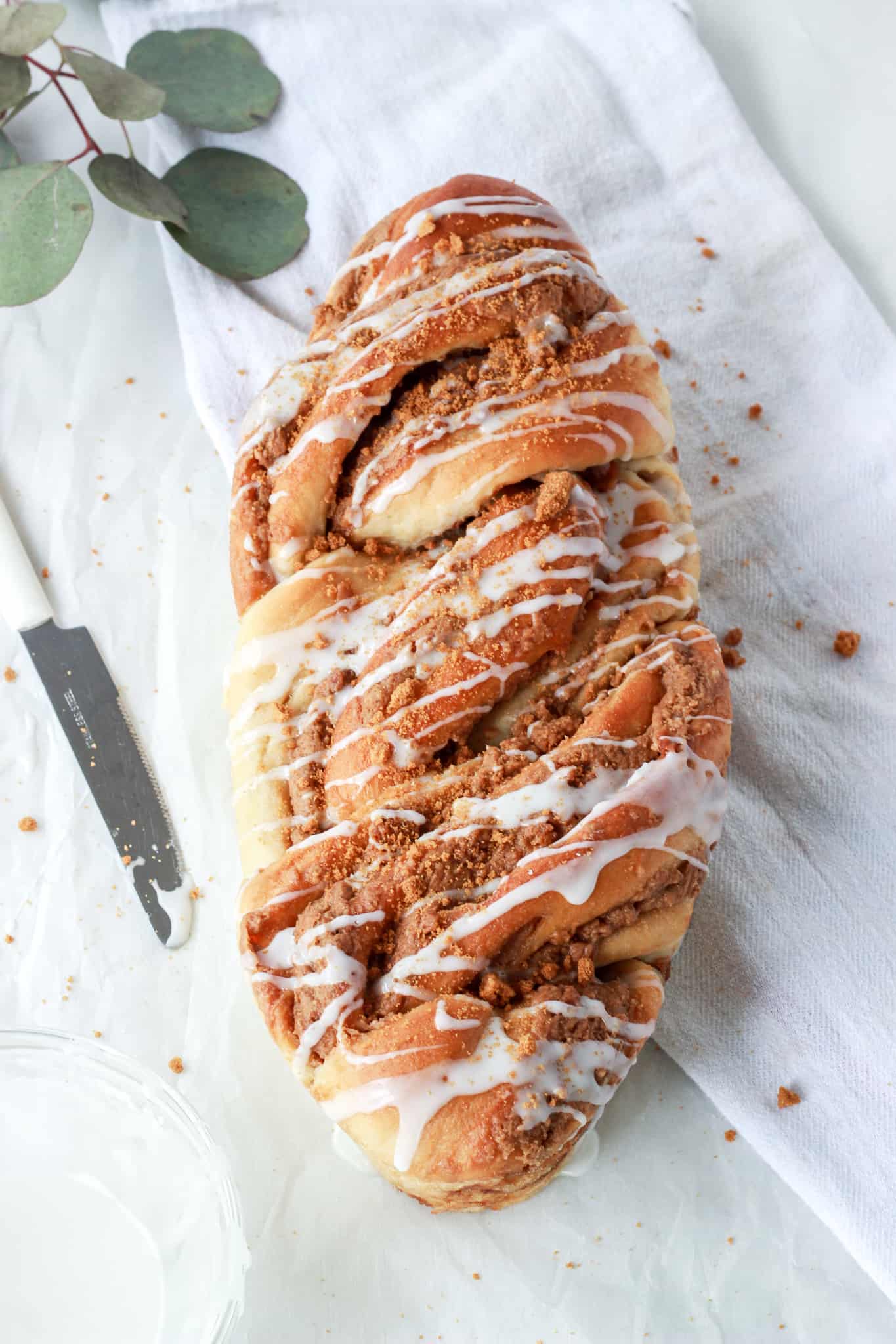 The Best Cookie Butter Babka Ever - Frosting and Fettuccine