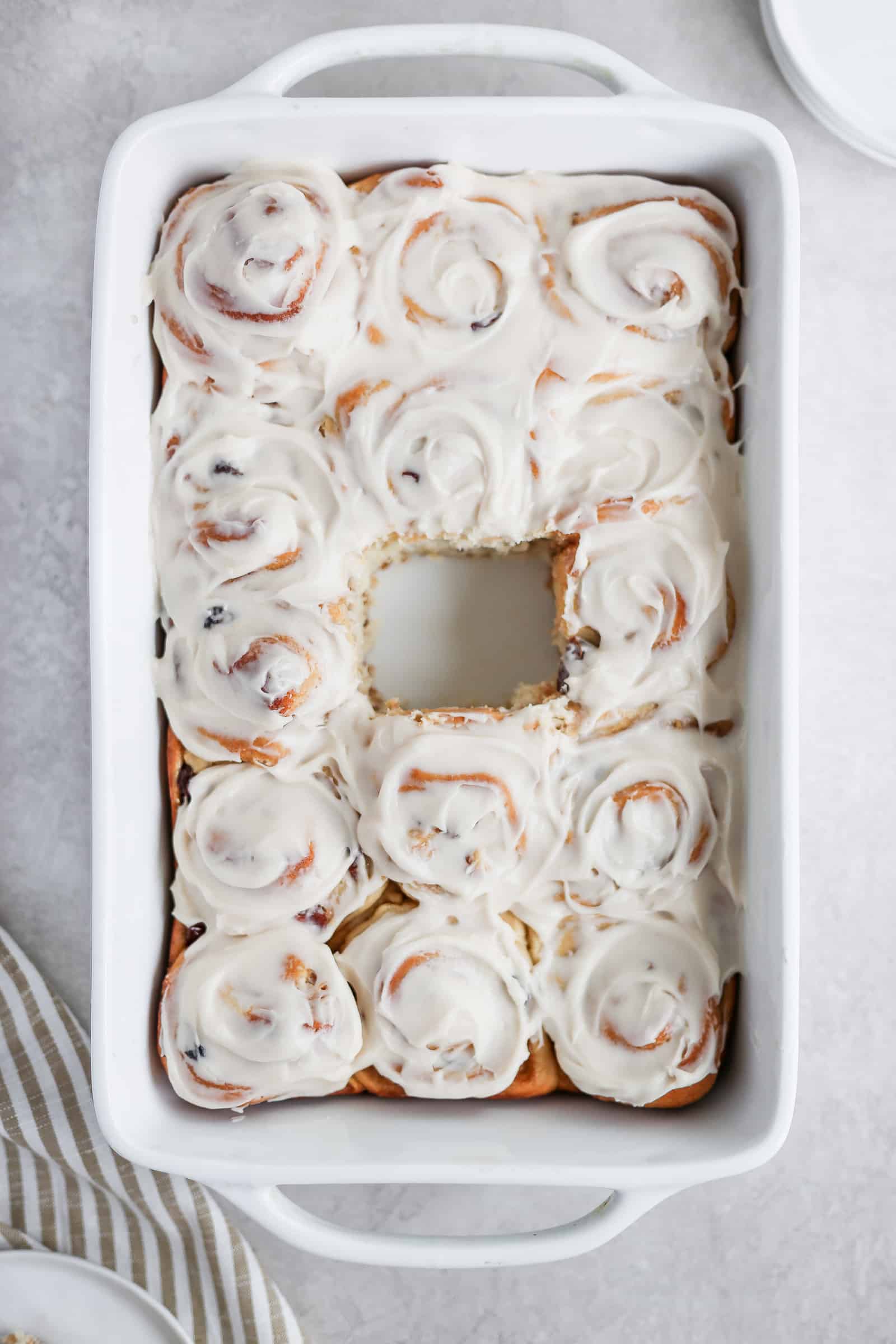 Bourbon Soaked Cherry Cinnamon Buns - Frosting and Fettuccine