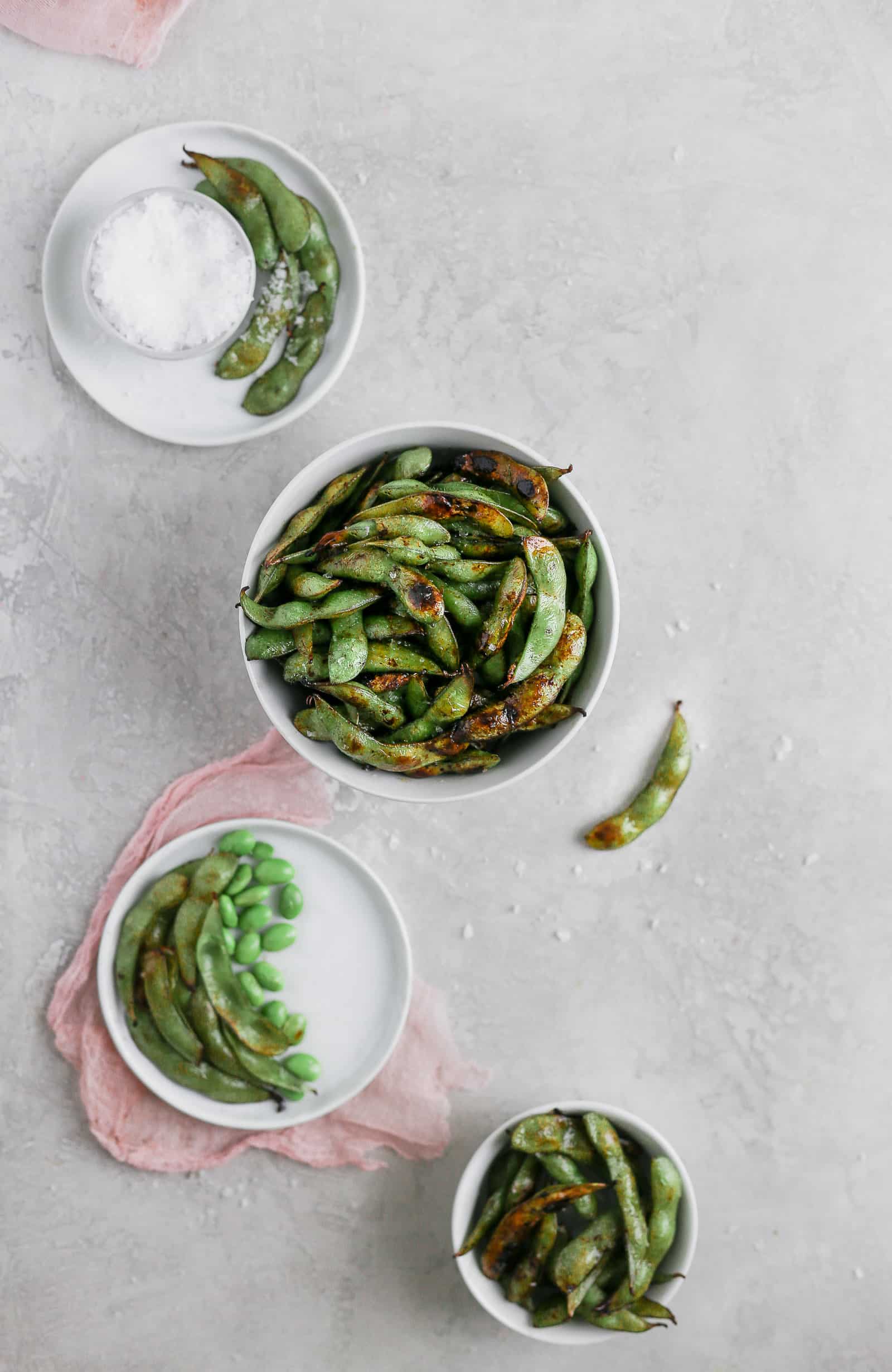 10 Minute Blistered Edamame - Frosting and Fettuccine