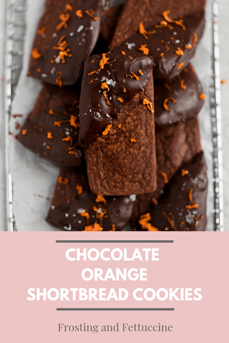 Dark Chocolate Orange Shortbread Cookies - Frosting and Fettuccine