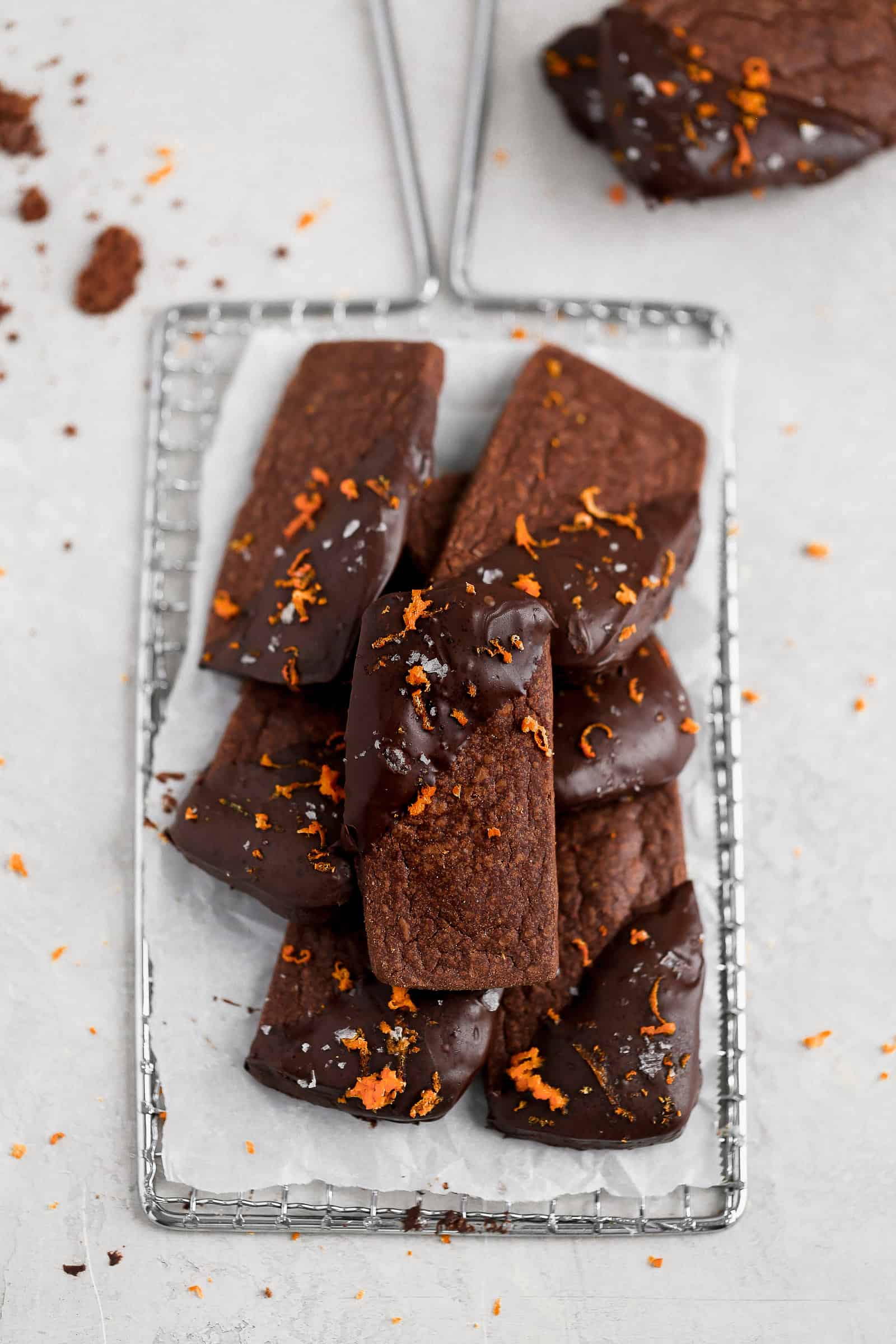 Chocolate Orange Shortbread Cookies - Frosting and Fettuccine