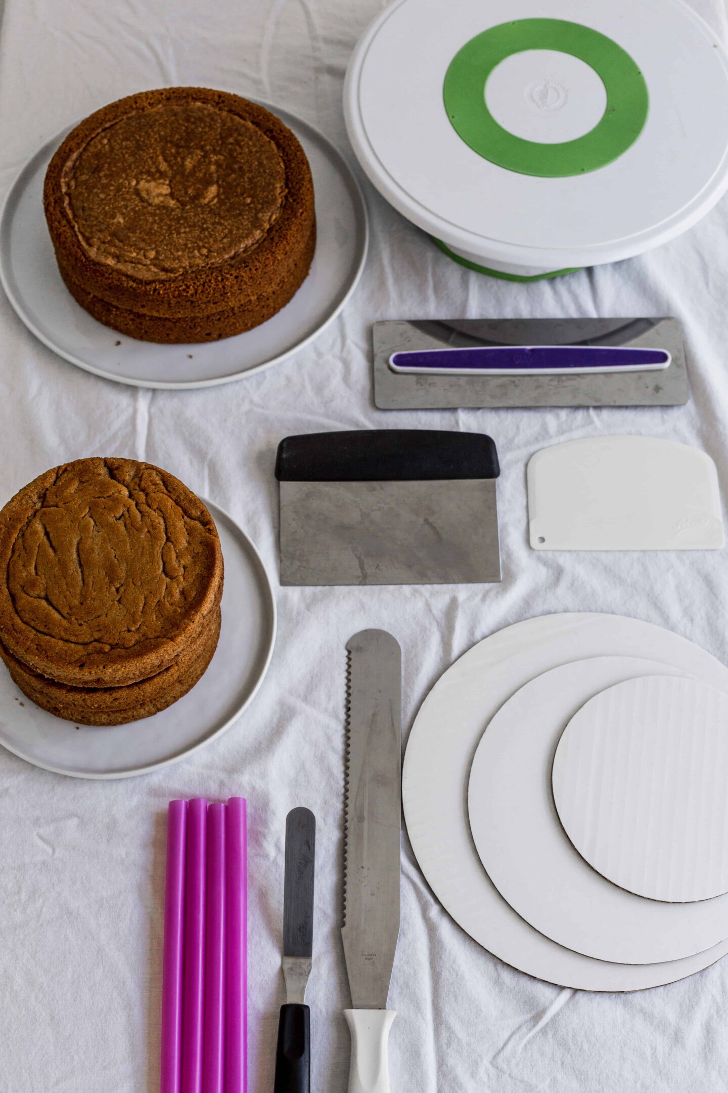 How to Bake & Stack a Two Tier Cake - Frosting and Fettuccine