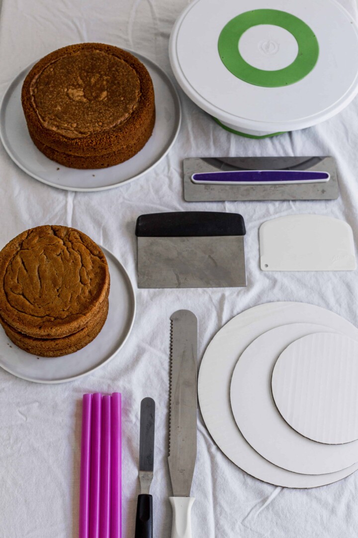 How to Bake & Stack a Two Tier Cake - Frosting and Fettuccine