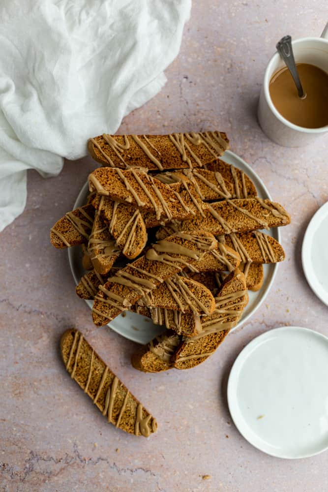 Crispy Iced Gingerbread Biscotti - Frosting and Fettuccine