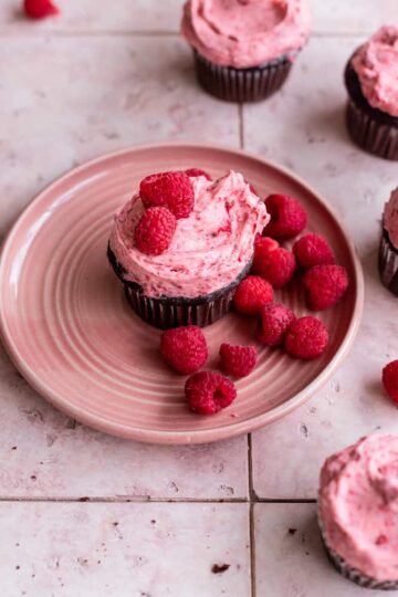 Moist Chocolate Raspberry filled Cupcakes - Frosting and Fettuccine