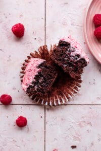 Moist Chocolate Raspberry filled Cupcakes - Frosting and Fettuccine