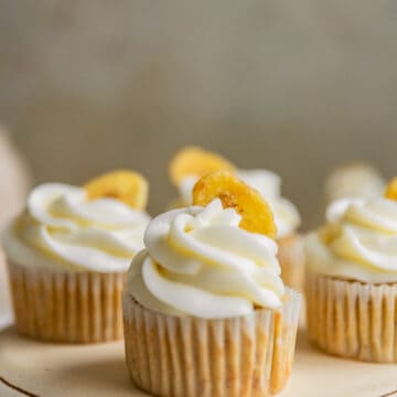 Moist Banana Cupcakes with Real Banana - Frosting and Fettuccine