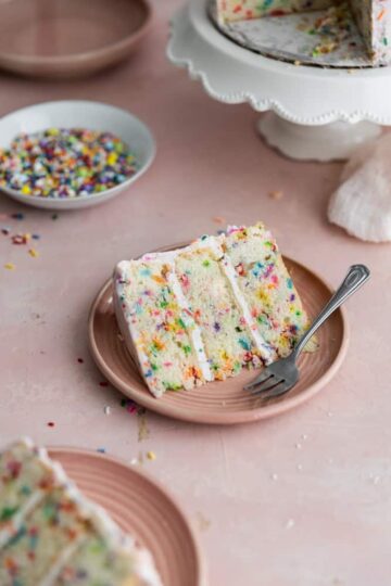 Better than Box Confetti Cake (From Scratch!)- Frosting and Fettuccine