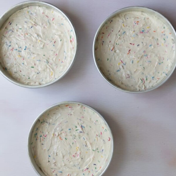 Light and Fluffy Confetti Cake (From Scratch!)- Frosting and Fettuccine