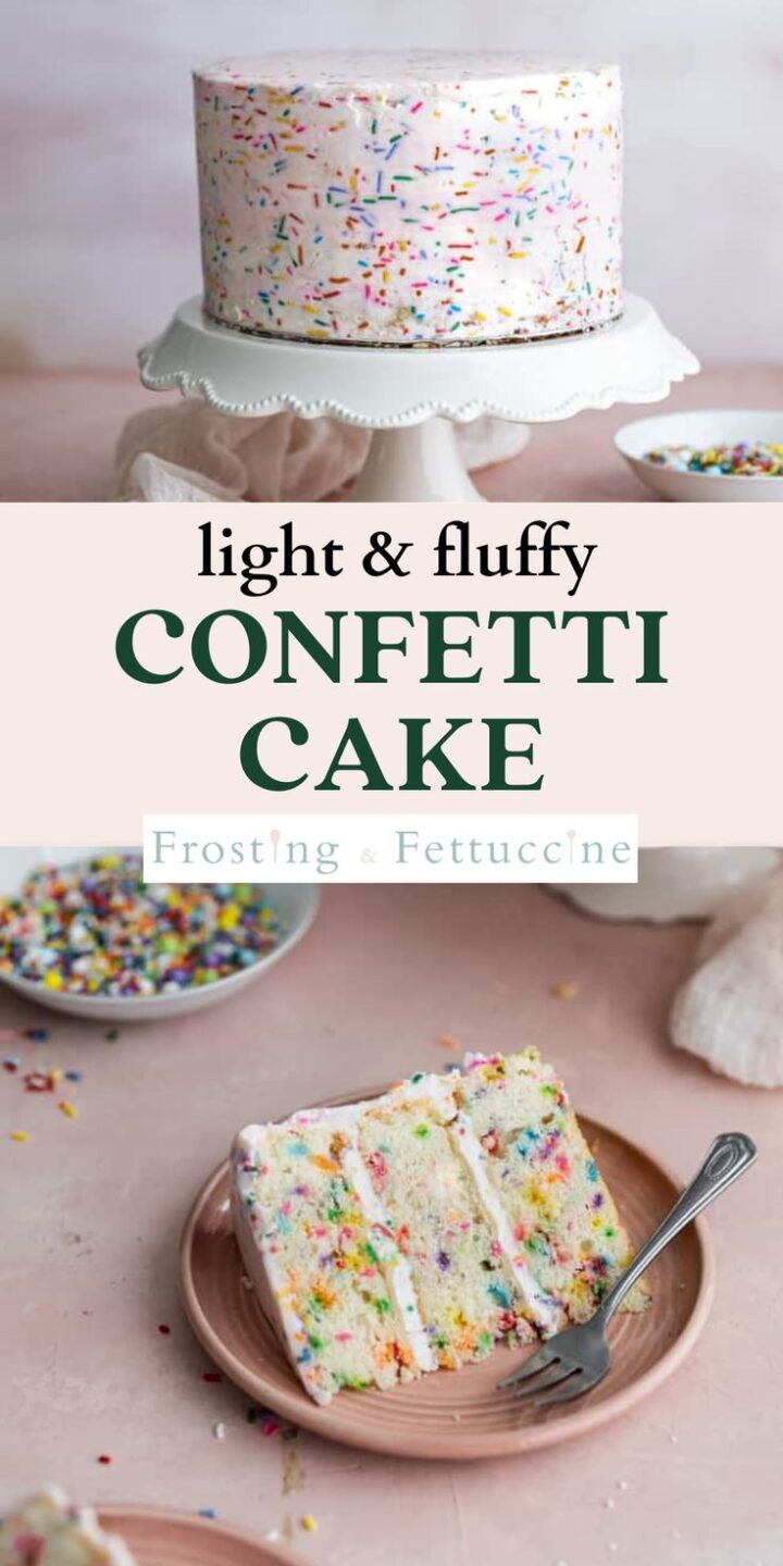 Better than Box Confetti Cake (From Scratch!)- Frosting and Fettuccine