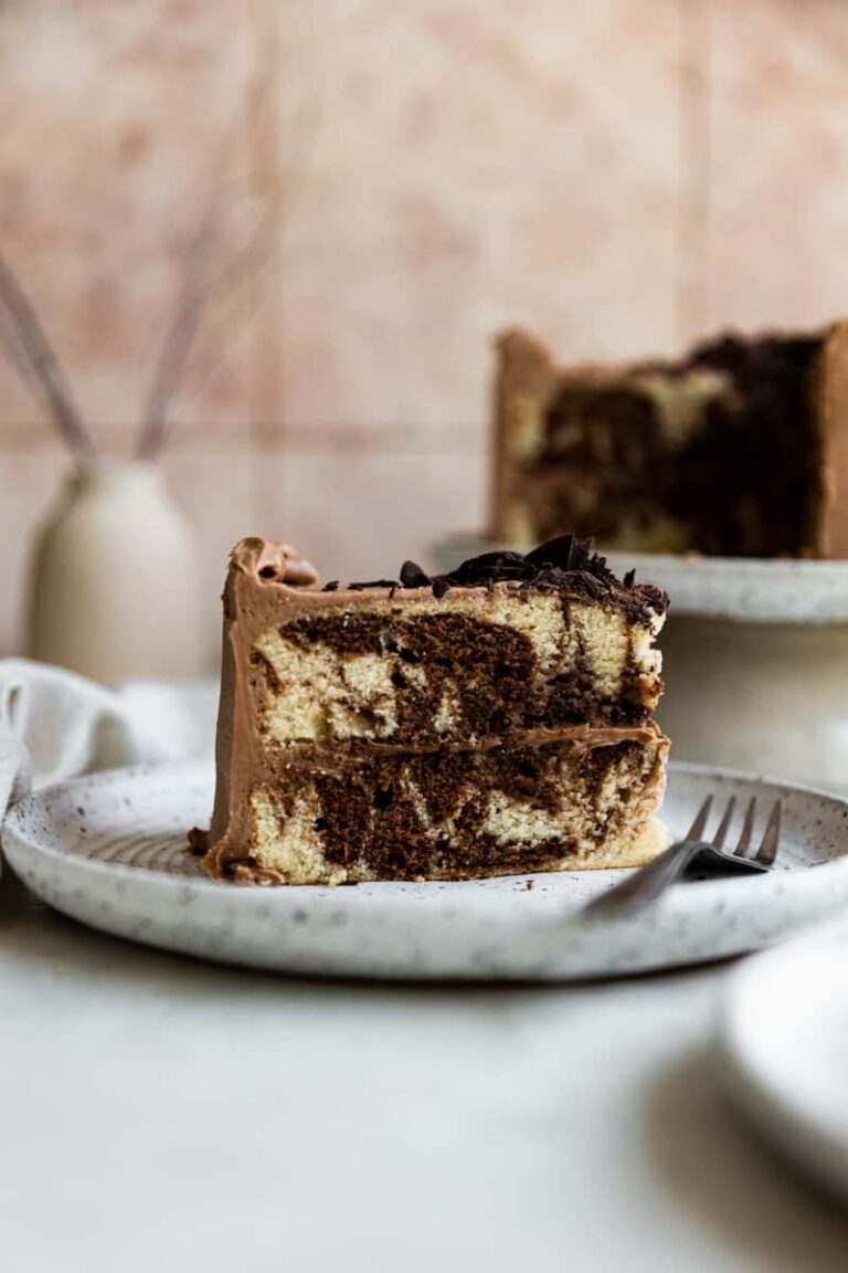 One Batter Moist Marble Cake - Frosting and Fettuccine