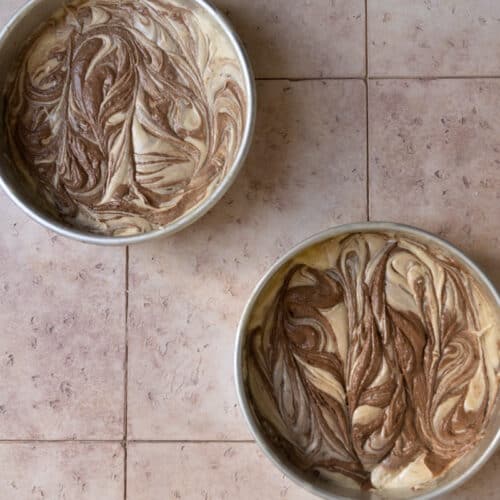 One Batter Moist Marble Cake - Frosting and Fettuccine