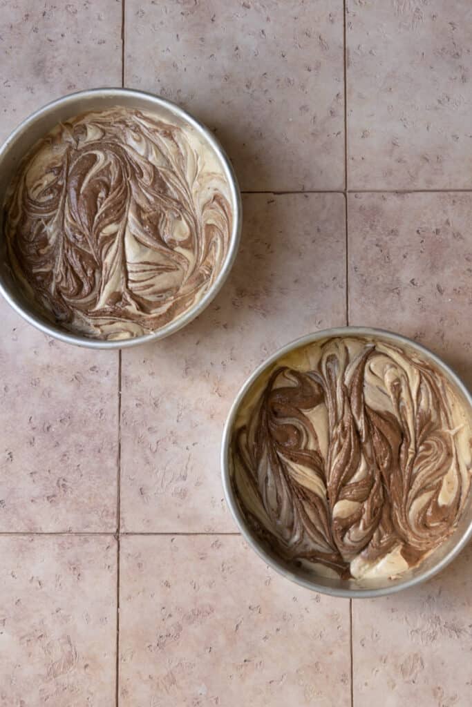 One Batter Moist Marble Cake - Frosting and Fettuccine
