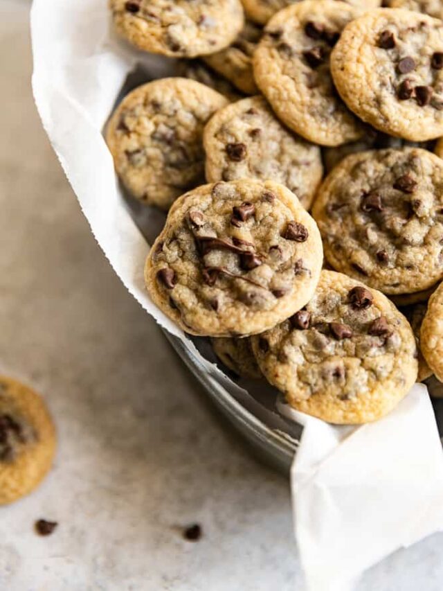 Mini Bite-Sized Chocolate Chip Cookies - Frosting & Fettuccine