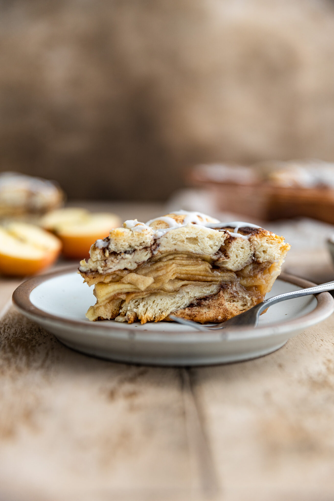 Quick and Easy Cinnamon Roll Apple Pie - Frosting and Fettuccine