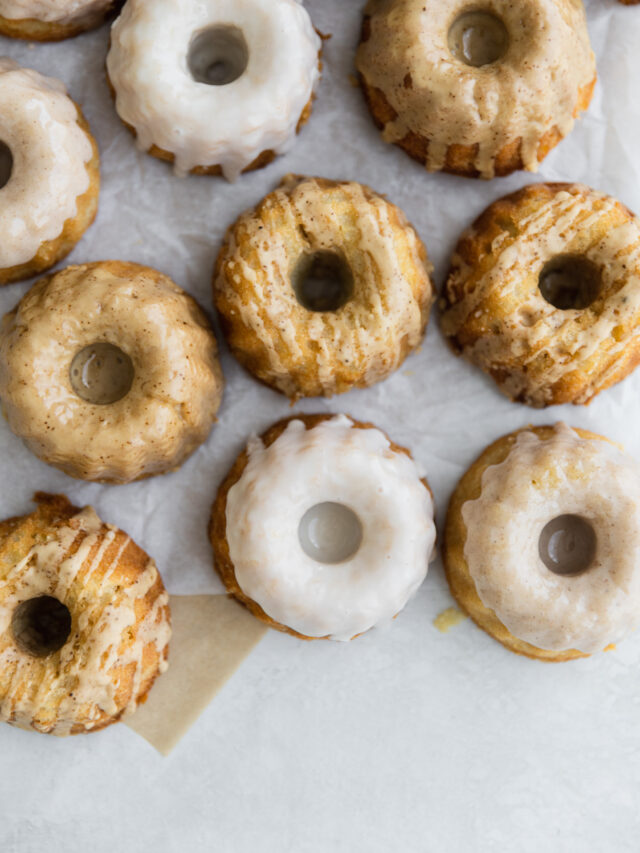 Glazed Mini Vanilla Bundt Cakes - Frosting & Fettuccine