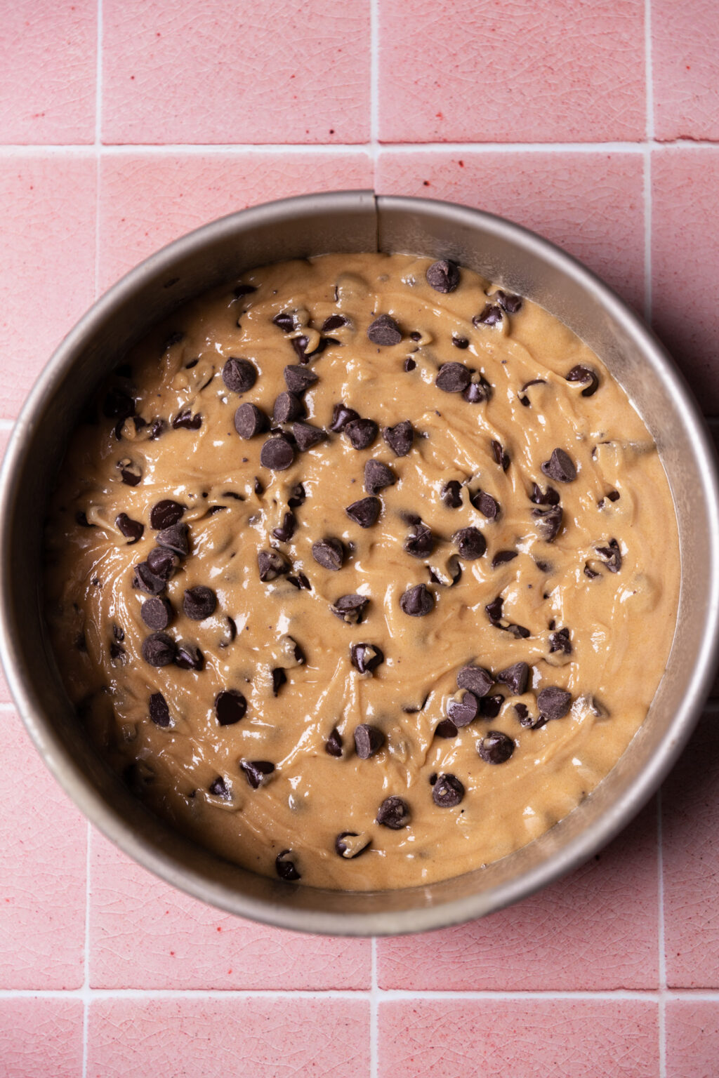 Easy Homemade Chocolate Chip Cookie Cake - Frosting and Fettuccine