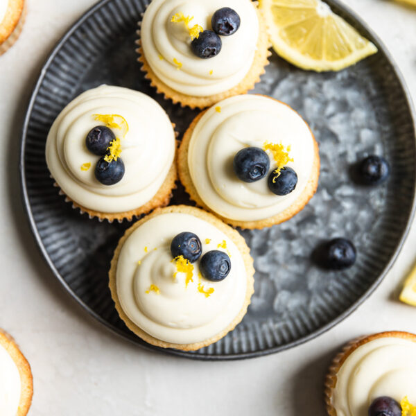 Moist and Fresh Lemon Blueberry Cupcakes - Frosting and Fettuccine