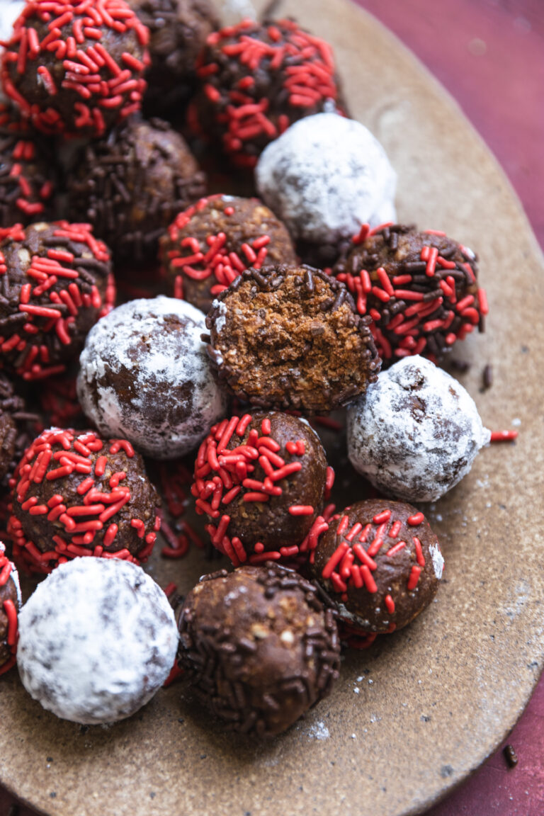 20 Minutes Boozy and Festive Rum Ball Recipe - Frosting and Fettuccine