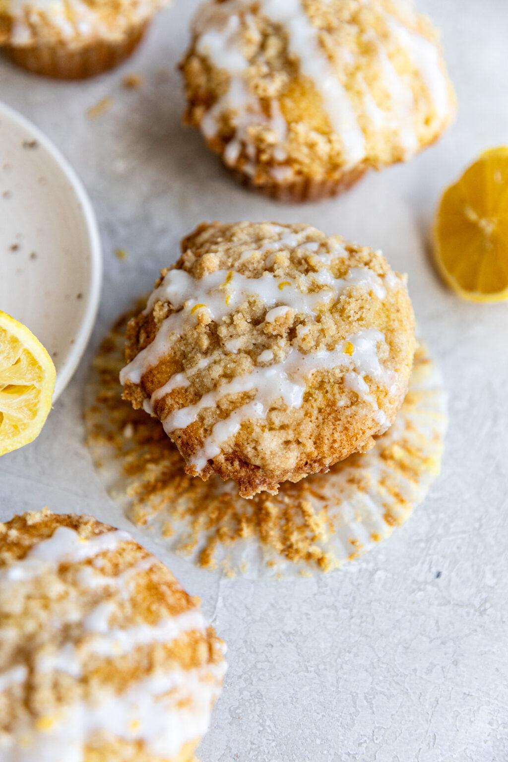 Bakery Style Triple Lemon Muffins - Frosting and Fettuccine