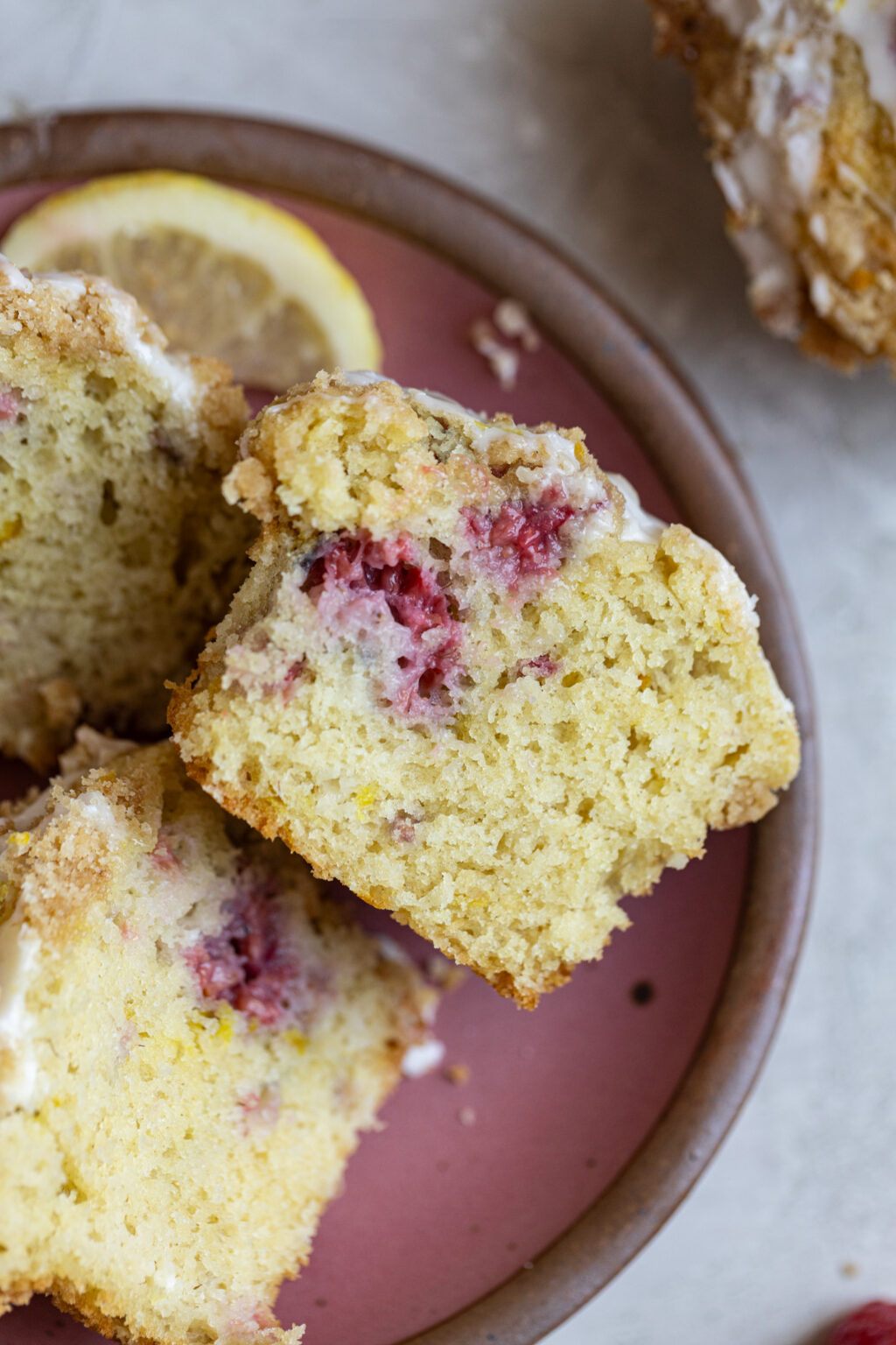 Freaking Amazing Lemon Raspberry Muffins - Frosting and Fettuccine