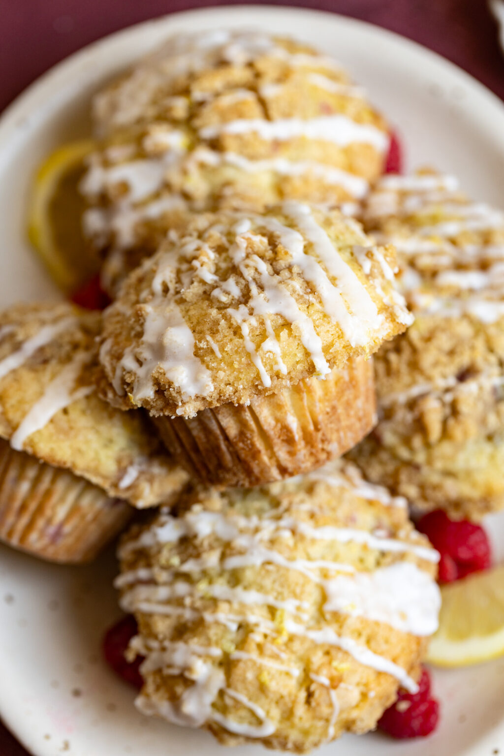 Freaking Amazing Lemon Raspberry Muffins - Frosting and Fettuccine