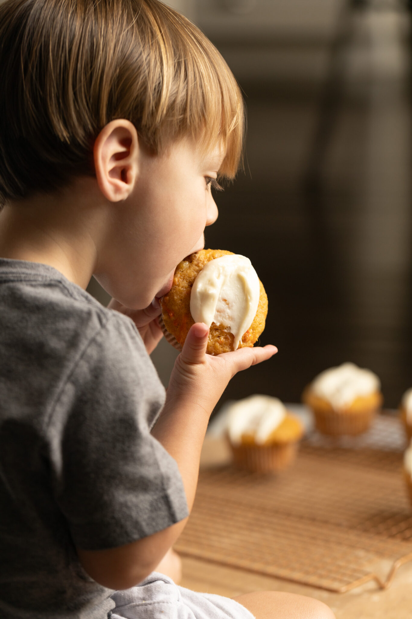 Kid loving Carrot Pineapple Muffins - Frosting and Fettuccine