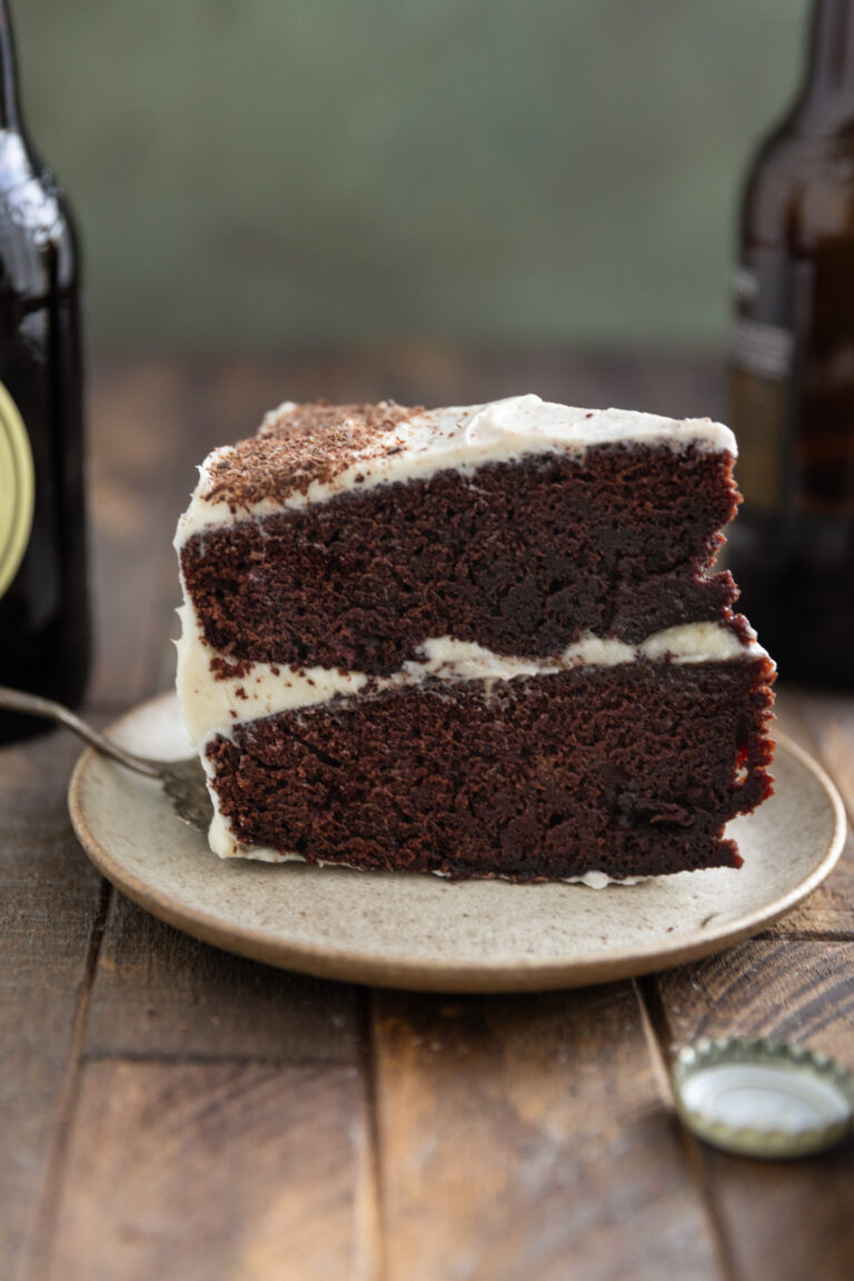 Easy Guinness Chocolate Cake with Baileys Frosting - Frosting and Fettuccine